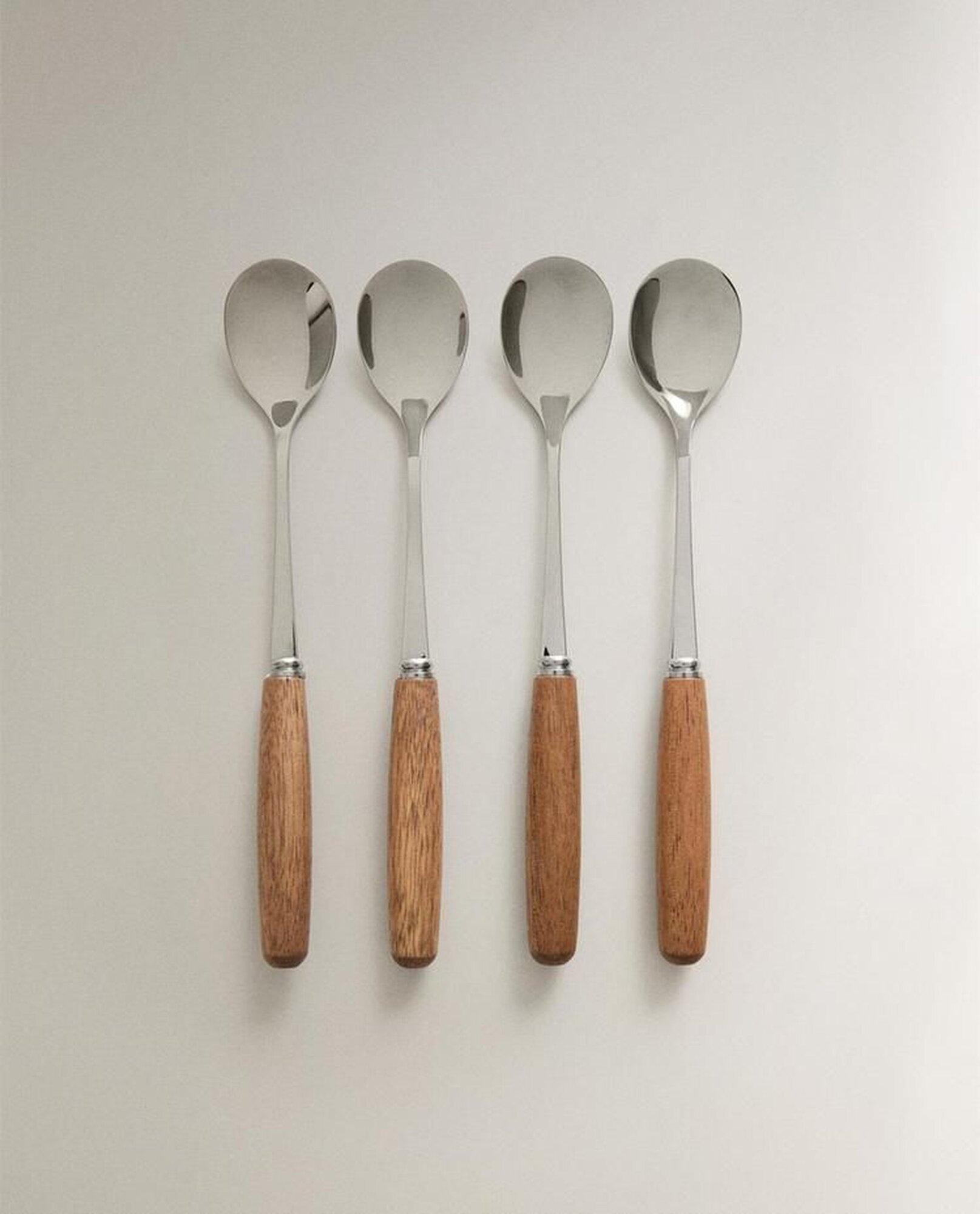 Набор из 4 деревянных ложек ZARA HOME 6232/567/746 - с ручкой из акации, 15.7 х 2.5 х 1.2 см, цвет коричневый