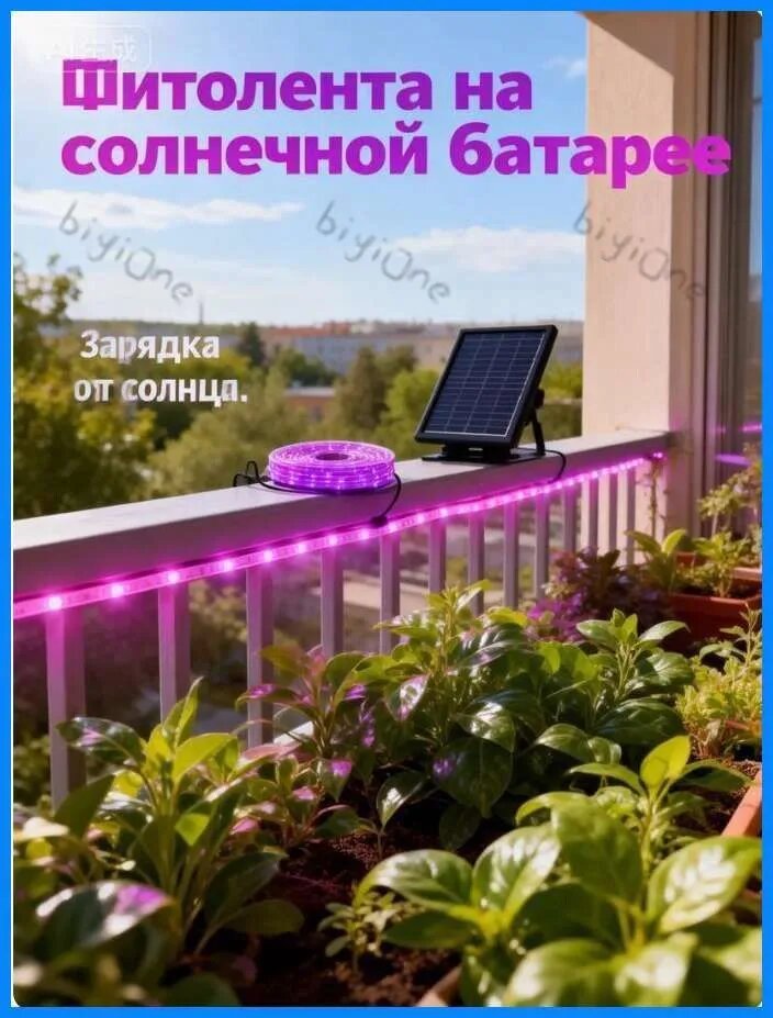 Фитолента светодиодная полного спектра 5V USB с солнечной панелью, водонепроницаемая лампа для растений, расса