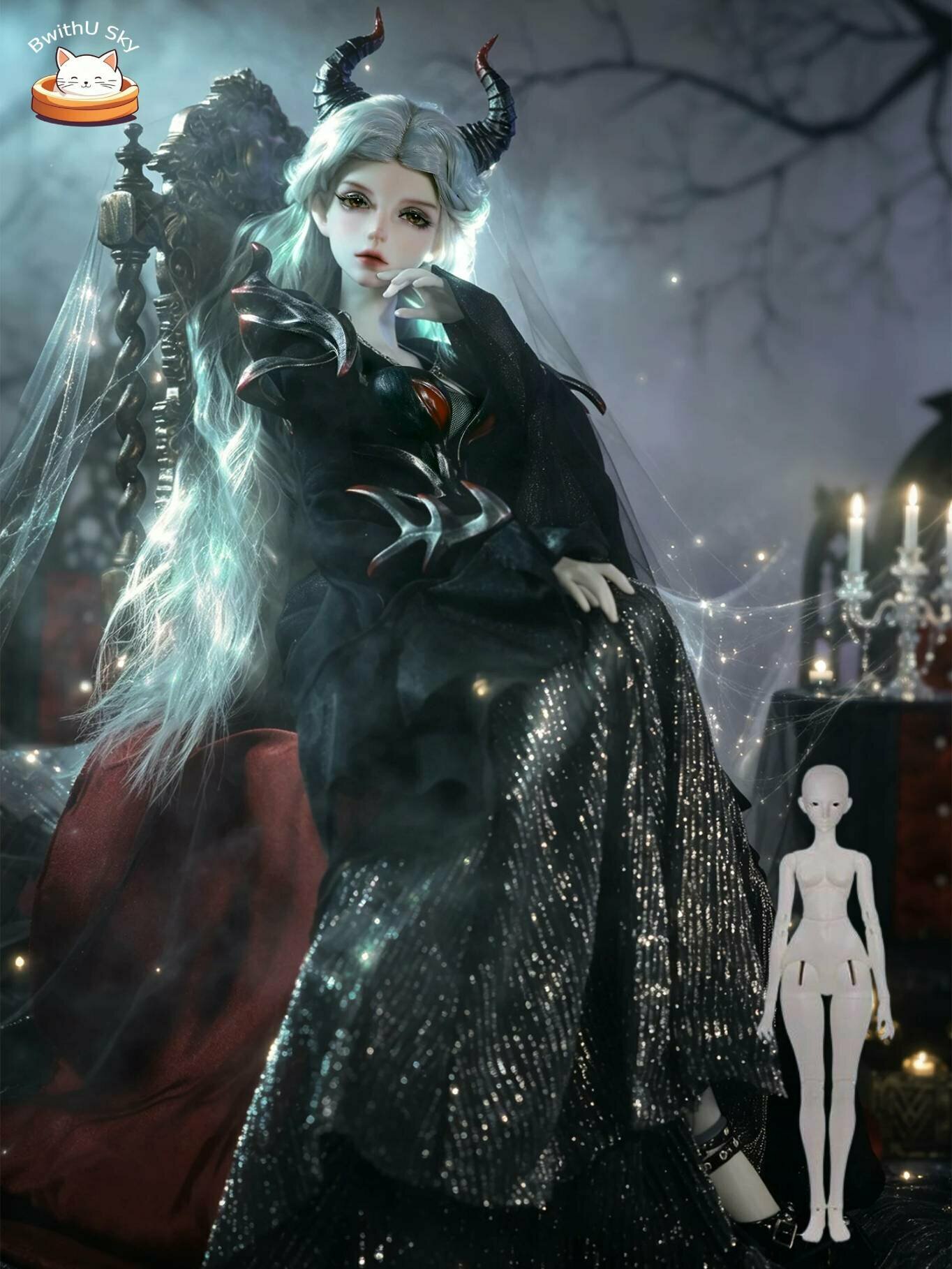 BwithUSky 1/4 BJDD Morrigan Голый ребенок, розовая кожа, без макияжа, никаких аксессуаров в комплекте