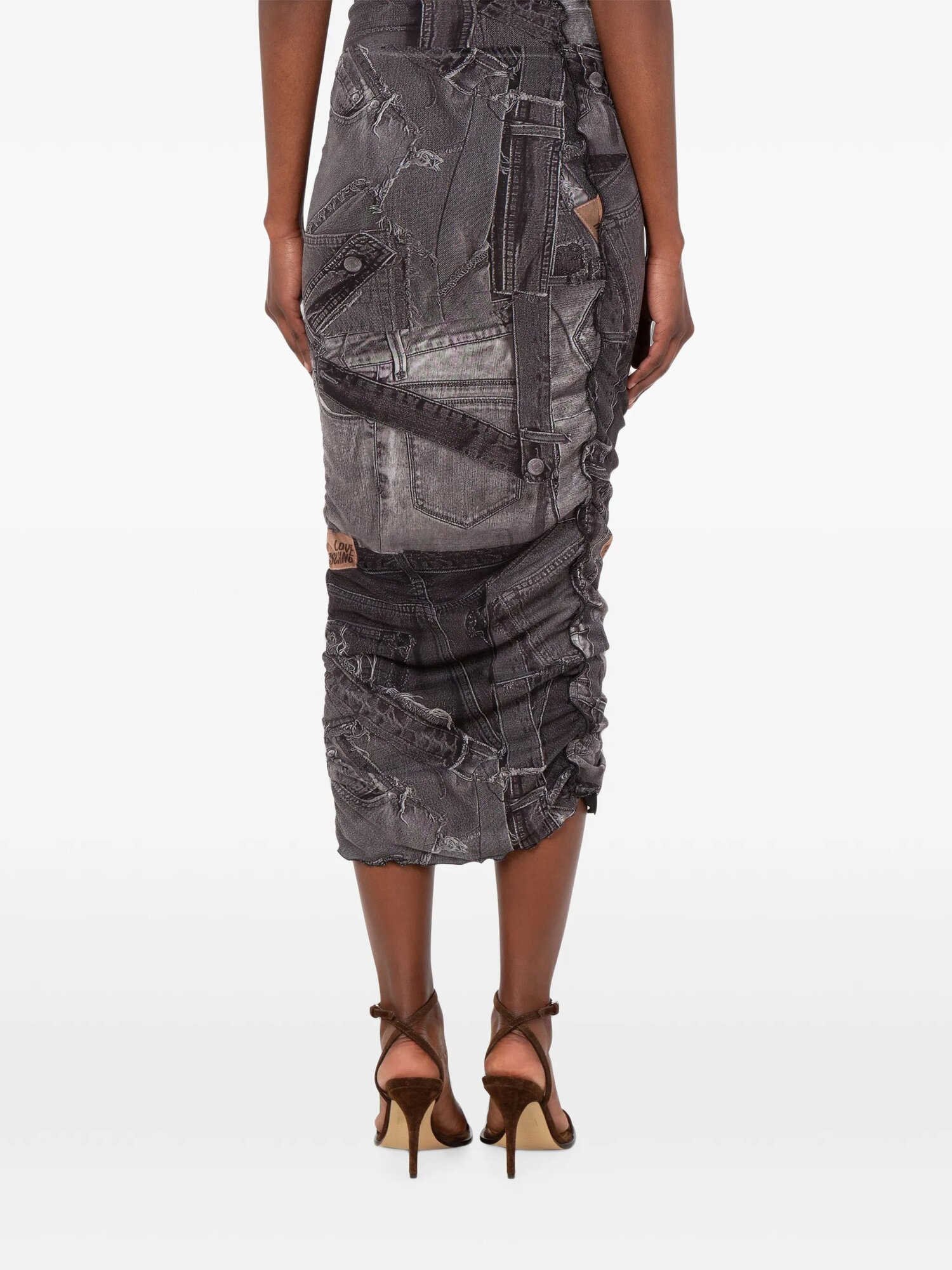 Юбка LOVE MOSCHINO Printed mesh skirt, размер 38 — фото 1