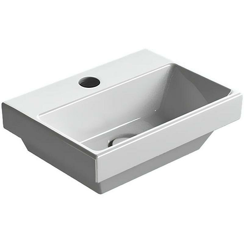 Раковина GSI Norm 35 8650111 Белая, фаянс, подвесная полувстраиваемая