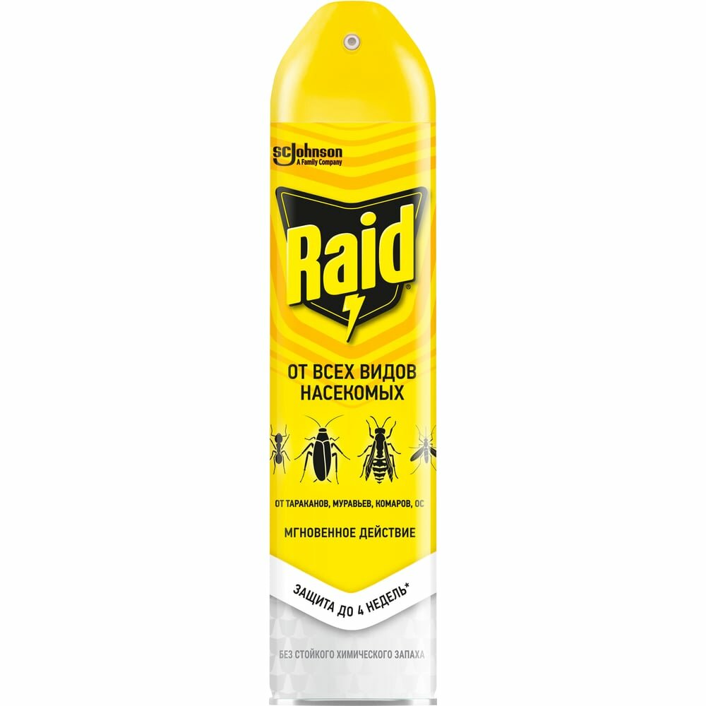 Аэрозоль от летающих и ползающих насекомых RAID 300мл/6 865200