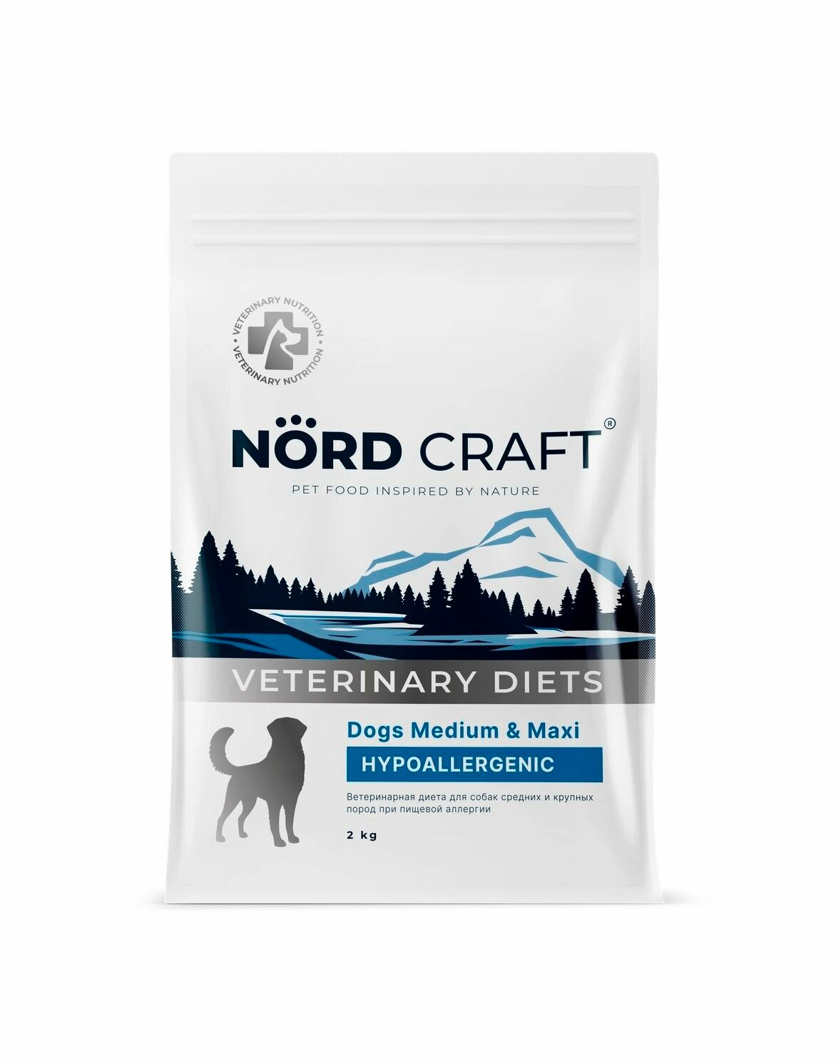 NORD CRAFT Корм сухой Dogs Medium & Maxi Hypoallergenic для собак средних и крупных пород при пищевой аллергии, 2000 гр
