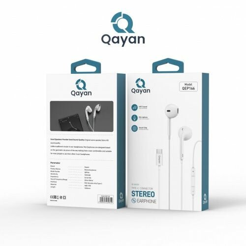 Qayan QEP-166 Наушники EarPods Type-C, белый
