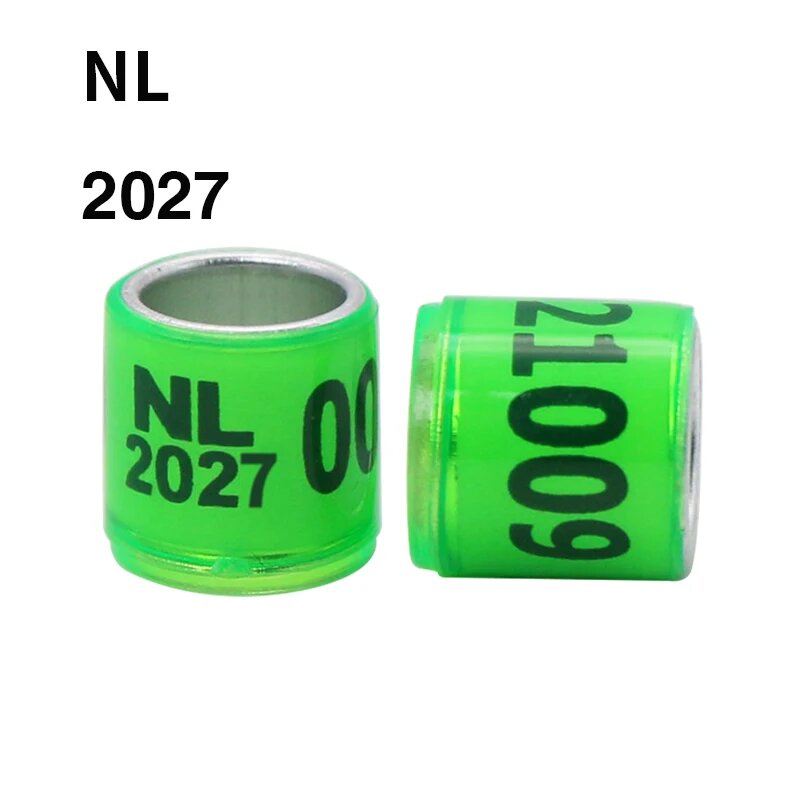 Цифровые кольца для лап голубей 2027, 50 шт. Зеленый, NL 2027