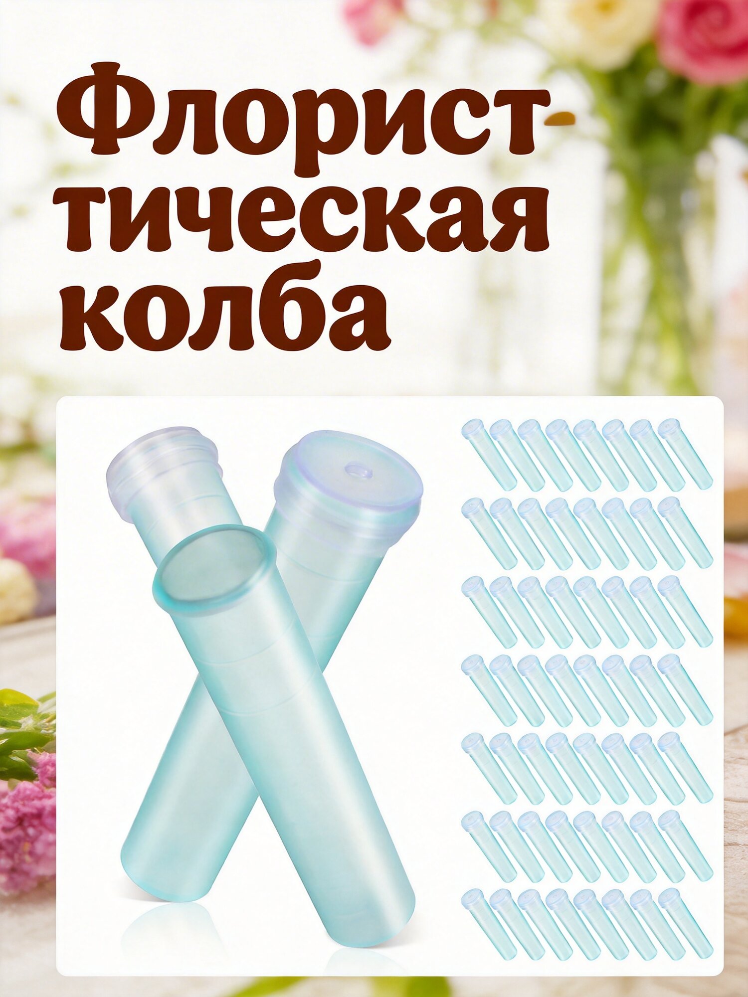 100 Штук Цветочные Тюбики Из Пластика Повторного Использования С Крышкой Из Силикона Для Цветов Синий
