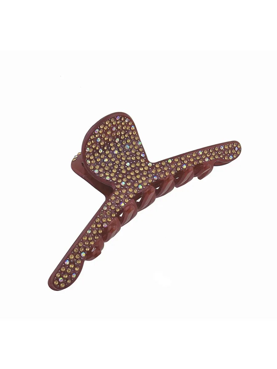 Зажим для волос "Magie Accessoires", стразы Swarovski, коричнево-красного цвета, пластик