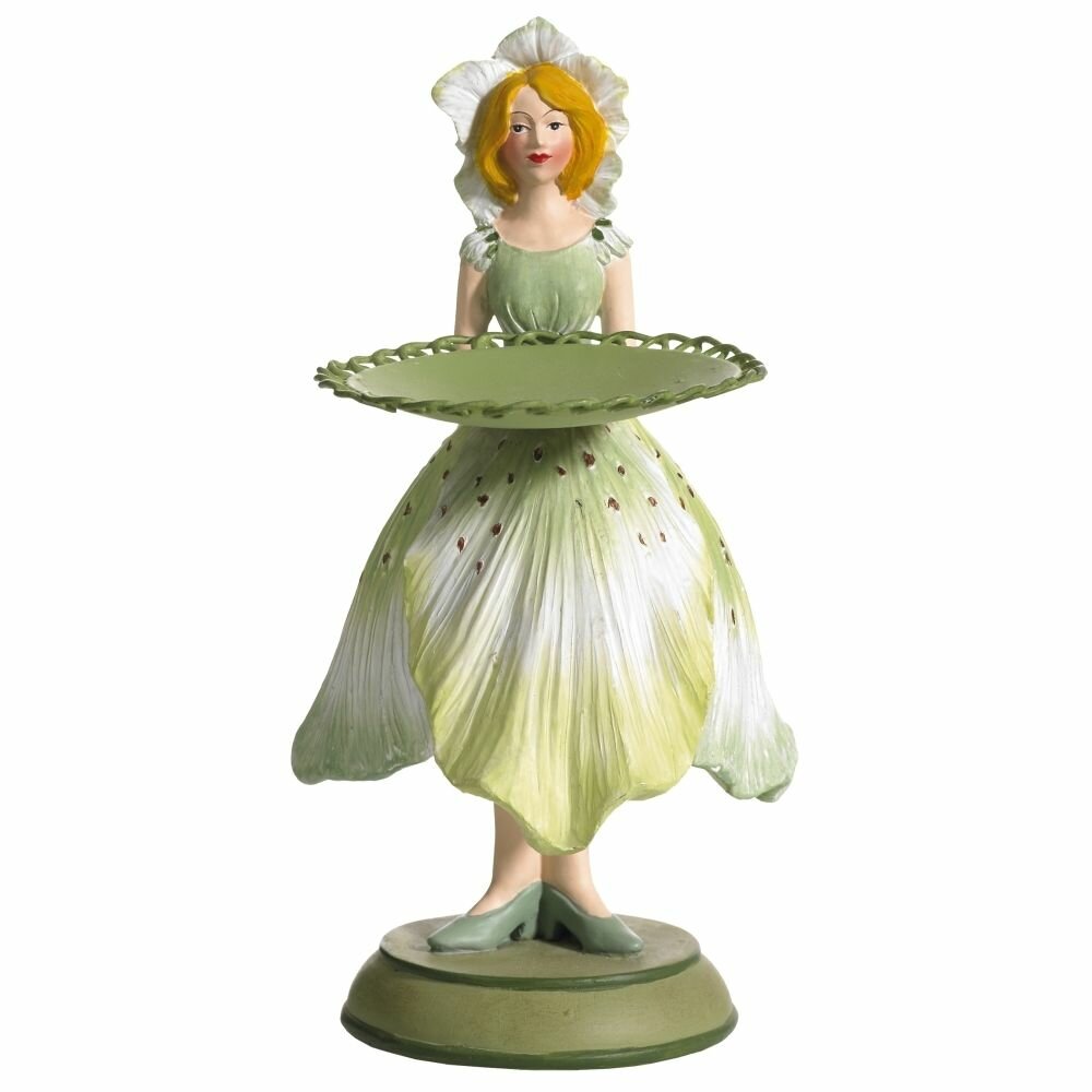 Фигурка Fiebiger Floristik GmbH "Blumenmadchen", Морозник, декоративная, светло-зеленая, на подставке