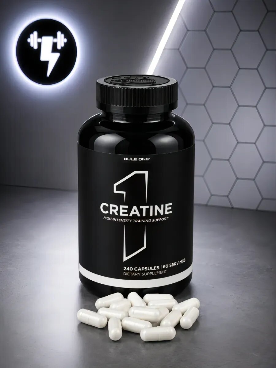 Креатин моногидрат 240 капсул 60 порций Creatine Rule 1 США — фото 1