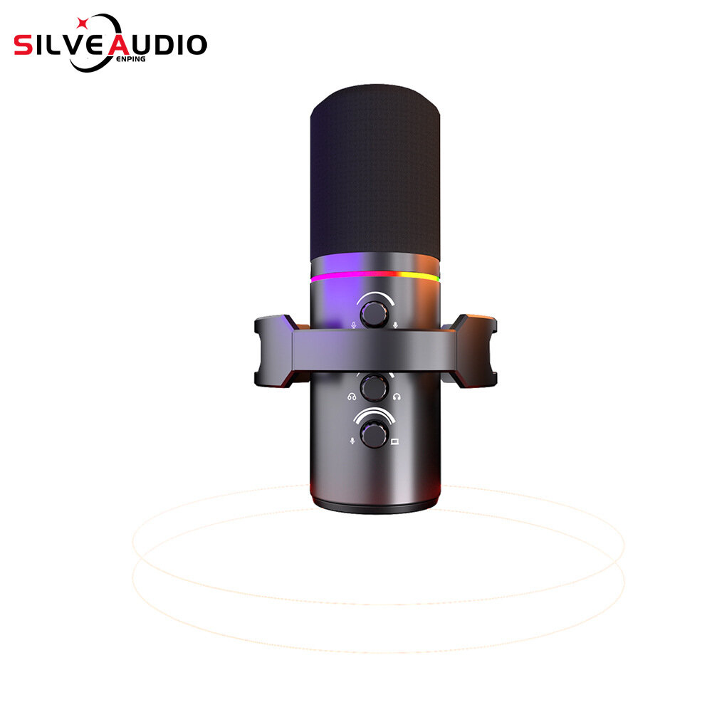 GAM-WM8 Динамическая микрофон для игр с USB/XLR, настольная подставка и RGB-подсветка - без подставки
