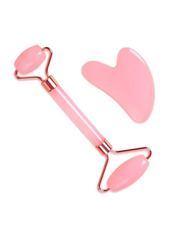 Скребок гуаша из розового кварца для лица/ Массажный скребок Massager GuaSha Rose Quartz