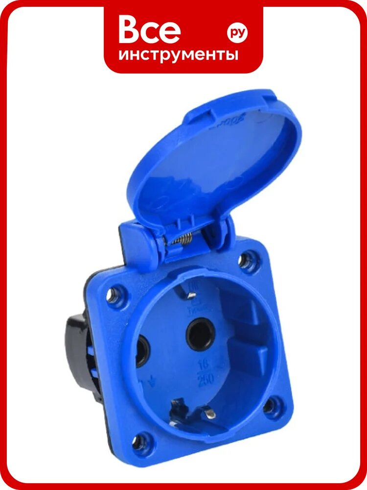 Панельная розетка IEK MAGNUM SCHUKO РП12-3, IP54, синий PSN71-016-3-2-54-K07