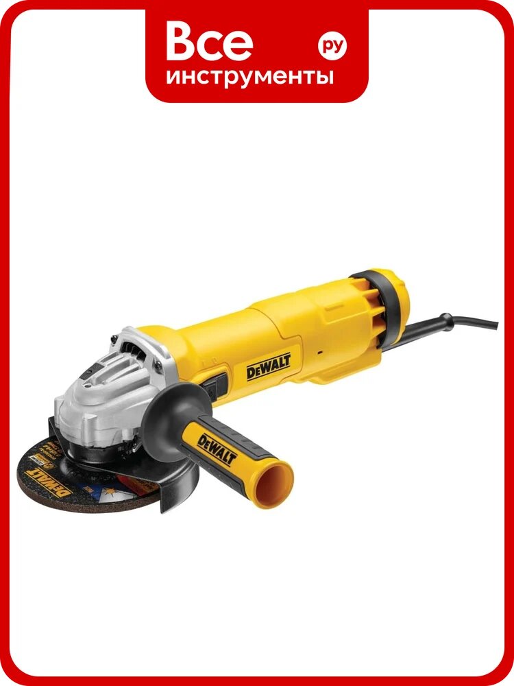 Угловая шлифмашина Dewalt DWE4217 DWE4217‑QS с плавным пуском, регулируемым кожухом, щеточный двигатель