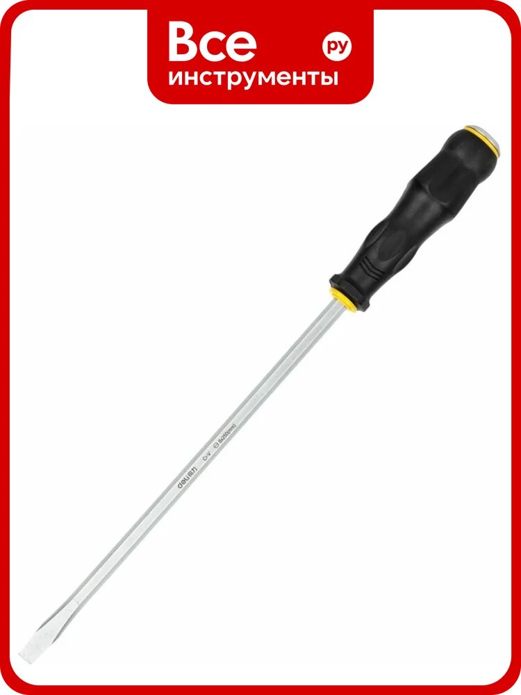 Ударная шлицевая отвертка DELI dl6270101, SL8x250 мм 104564, двухкомпонентная рукоятка, стержень