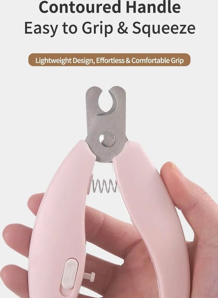 Пет-ножницы для стрижки когтей с подсветкой LED, предотвращающие кровотечение. Круглые отверстия для кошек. Ножницы для стрижки когтей собак. Ногтевые клещи для маникюра.