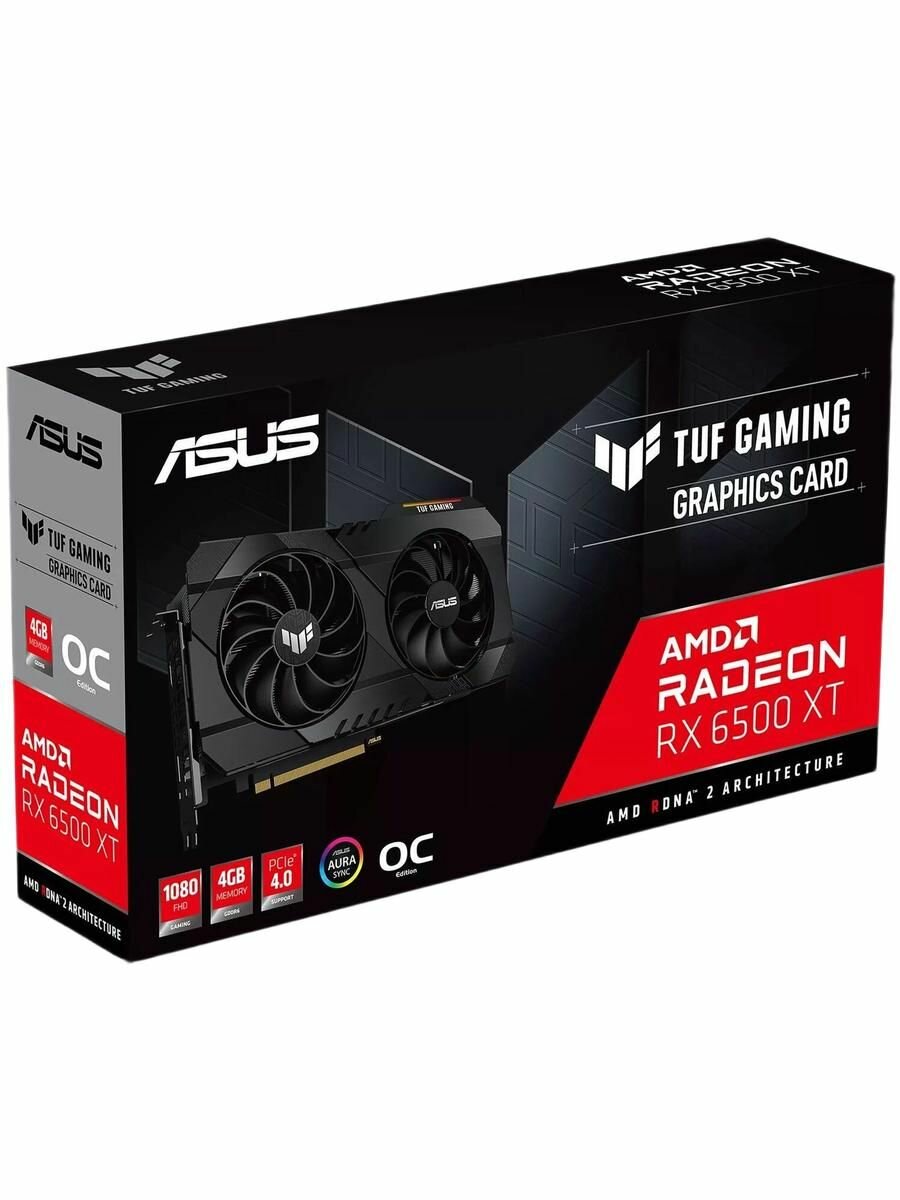 Видеокарта ASUS AMD Radeon RX 6500 XT TUF Gaming OC Edition 4Gb