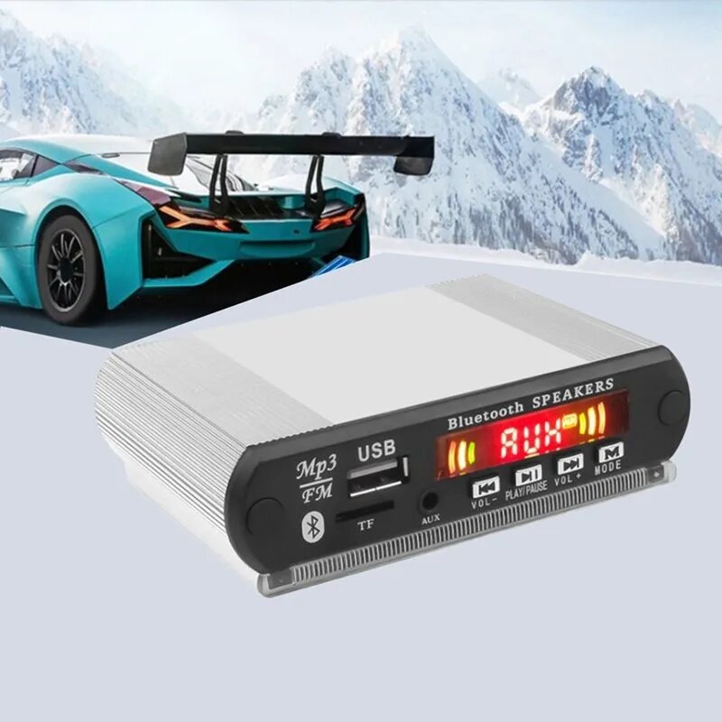 Декодер для MP3-плеера с Bluetooth, FM-радио, USB, TF, серебристый.