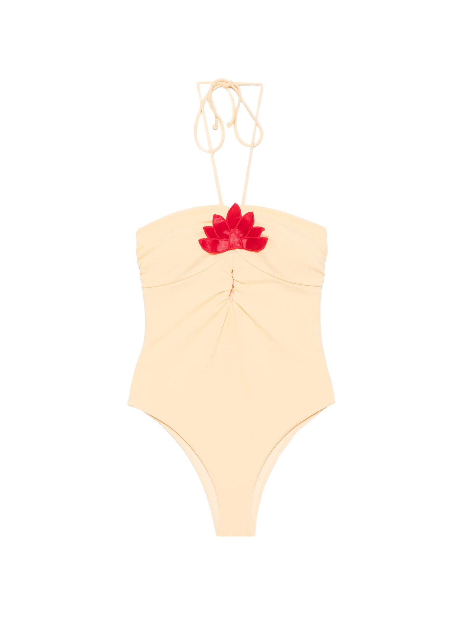 Купальник Floral-applique halterneck swimsuit