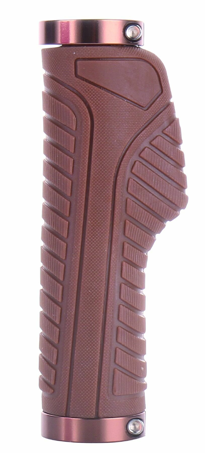 Ручки на руль для велосипеда грипсы H31 TwoSideLock 132мм резина эргономичные, 2 фиксатора, противоскольжение, коричневые