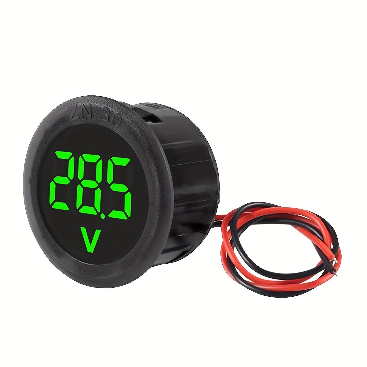 Цифровой вольтметр постоянного тока 4-100V круглый LED дисплей 2 провода зеленый