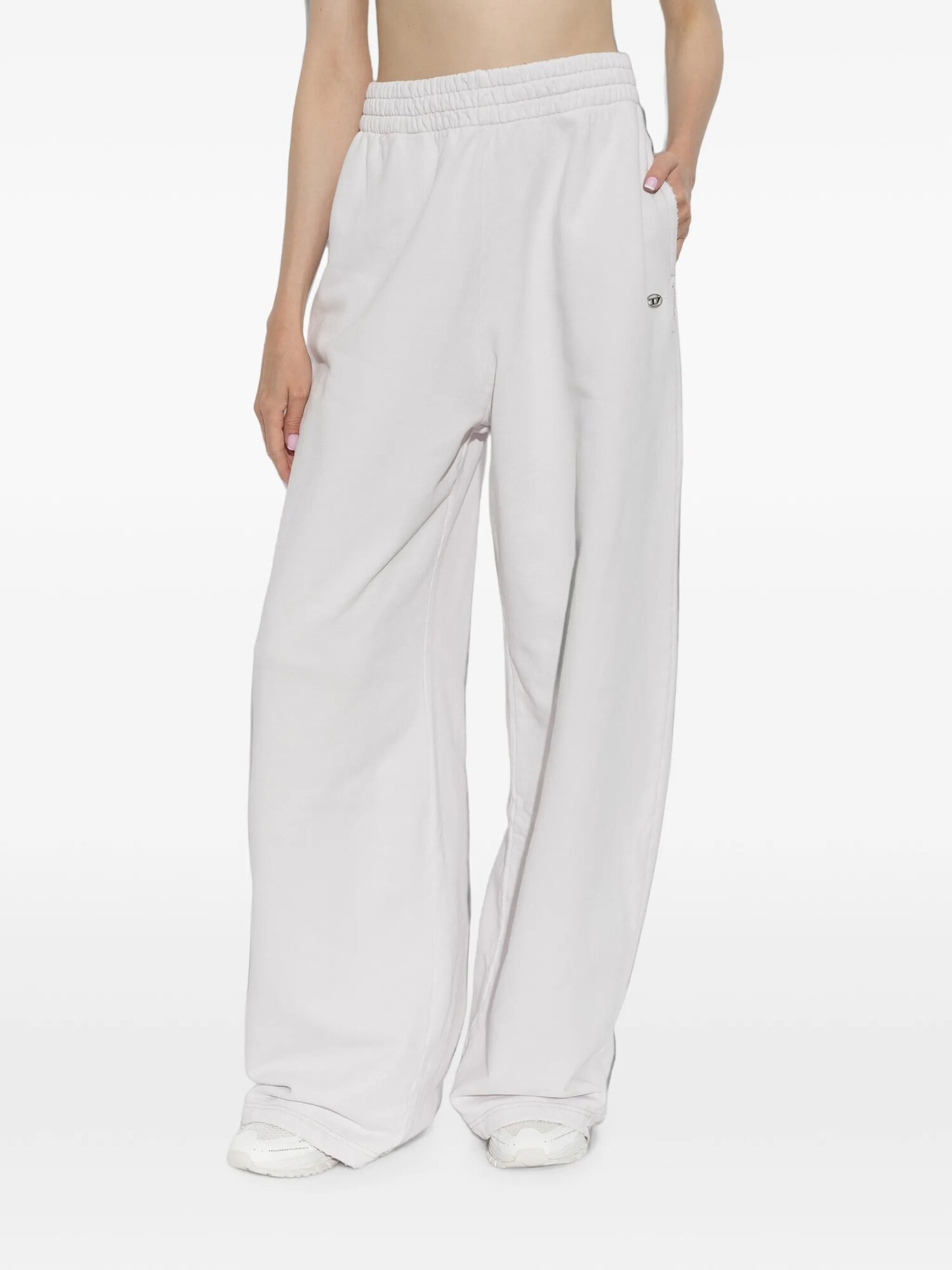 Брюки DIESEL Crystal-embellished track pants, размер 48 EU, розовый — фото 1