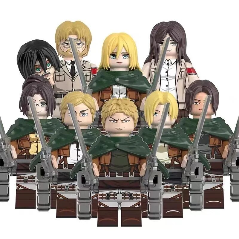 Attack on Titan/Набор игрушки минифигурки Аниме Атака Титанов 8 шт/Совместимы с минифигурки лего