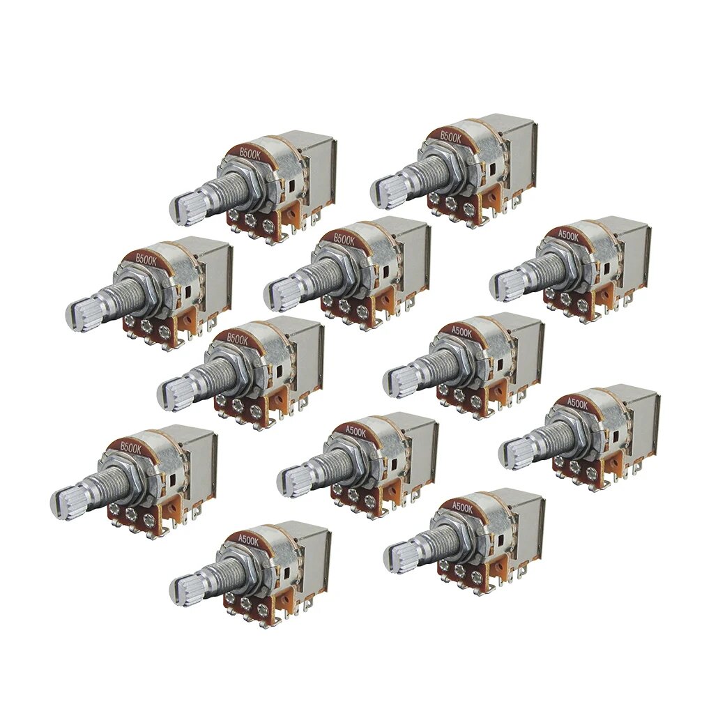 FLEOR Потенциометры для гитары 12 шт. 12PCS A500K