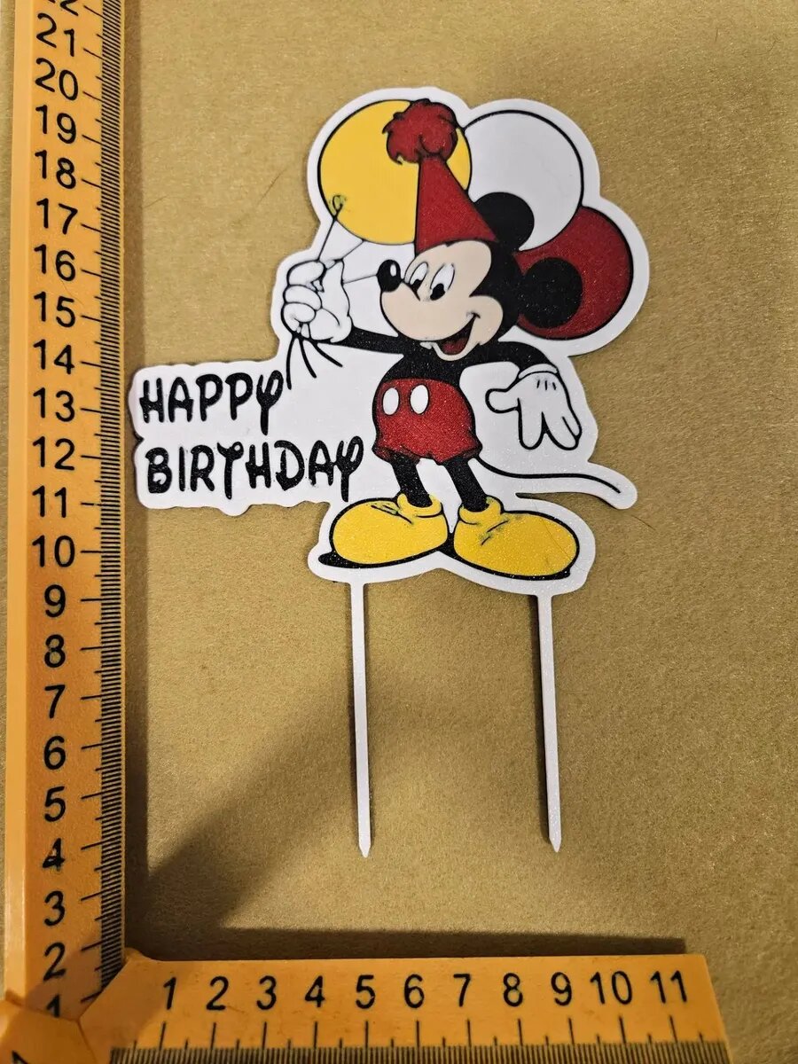 Топпер для торта Микки Маус Happy Birthday