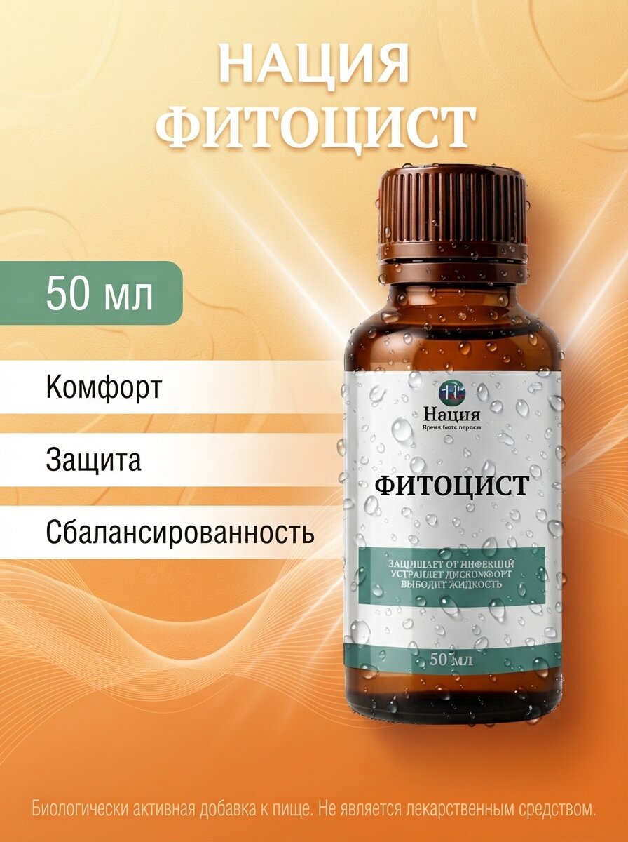 БАД Нация Фитоцист: комплекс растительного происхождения для МПС, 50 мл