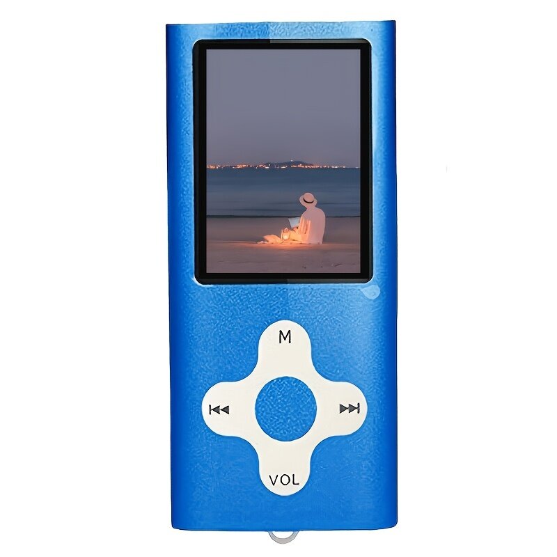 MP3-плеер с проводными наушниками высокого качества, 1.8-дюймовый LED-экран, функции видео, записи и электронных книг, синий цвет (без карты памяти)