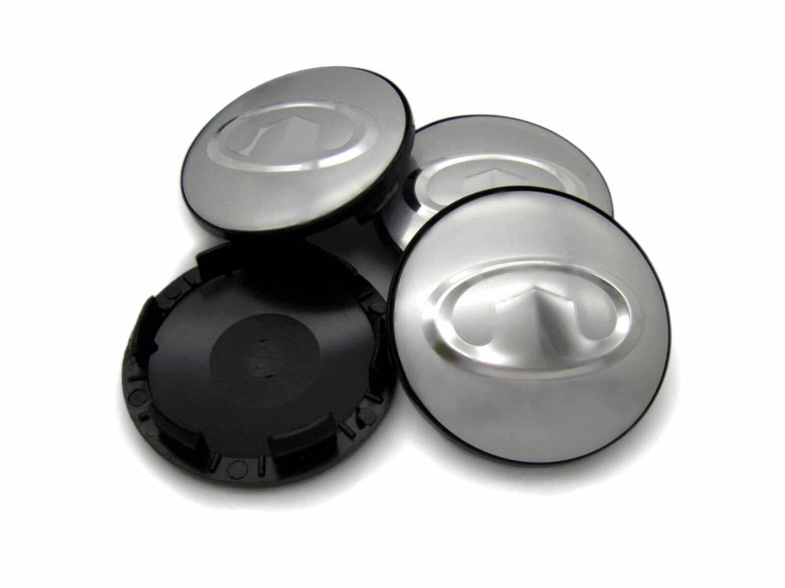 Колпачки заглушки на литые диски КиК Great Wall silver 62/55/10, комплект 4 шт.