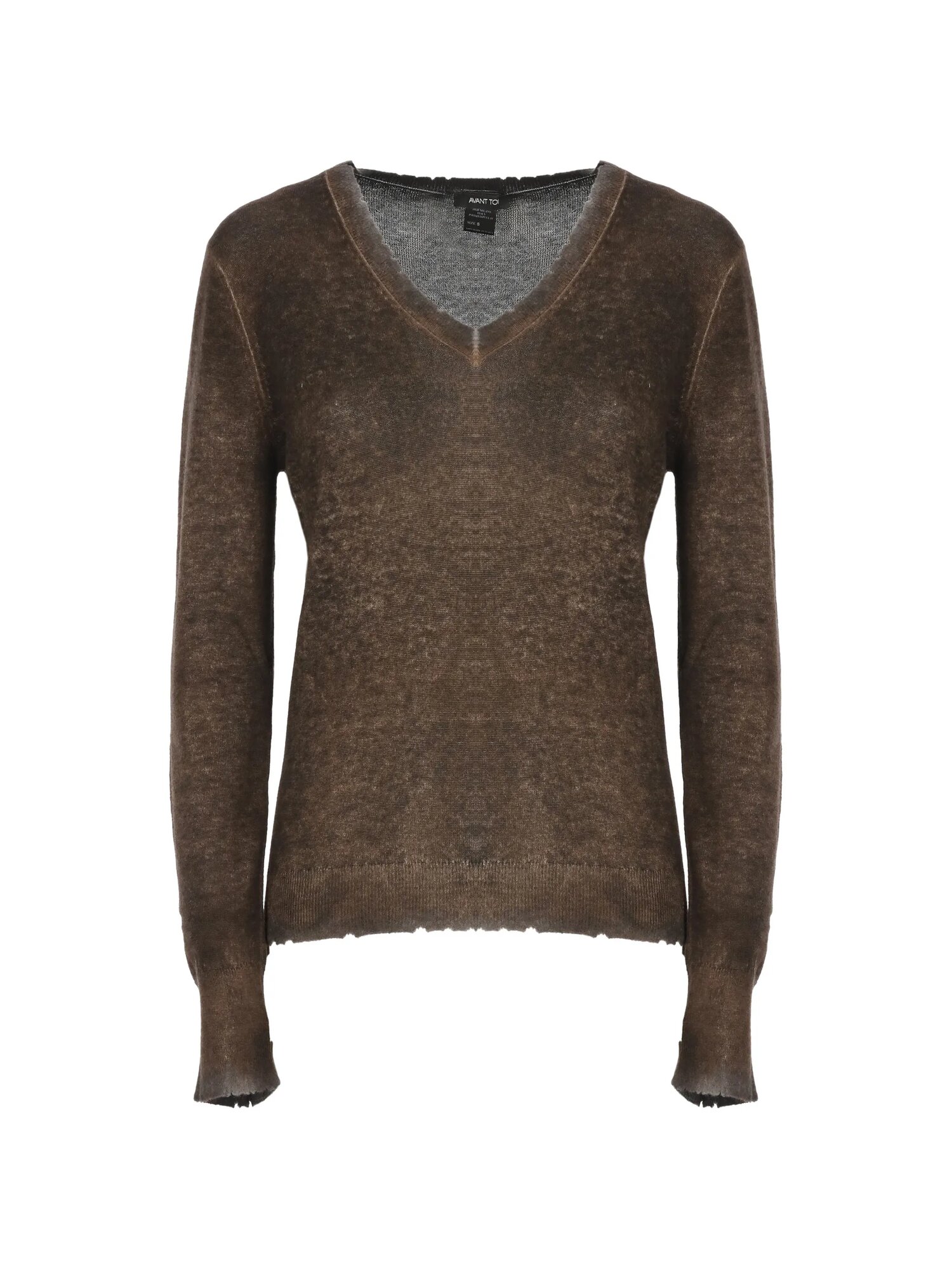 Свитер Avant Toi Distressed-effect V-neck sweater