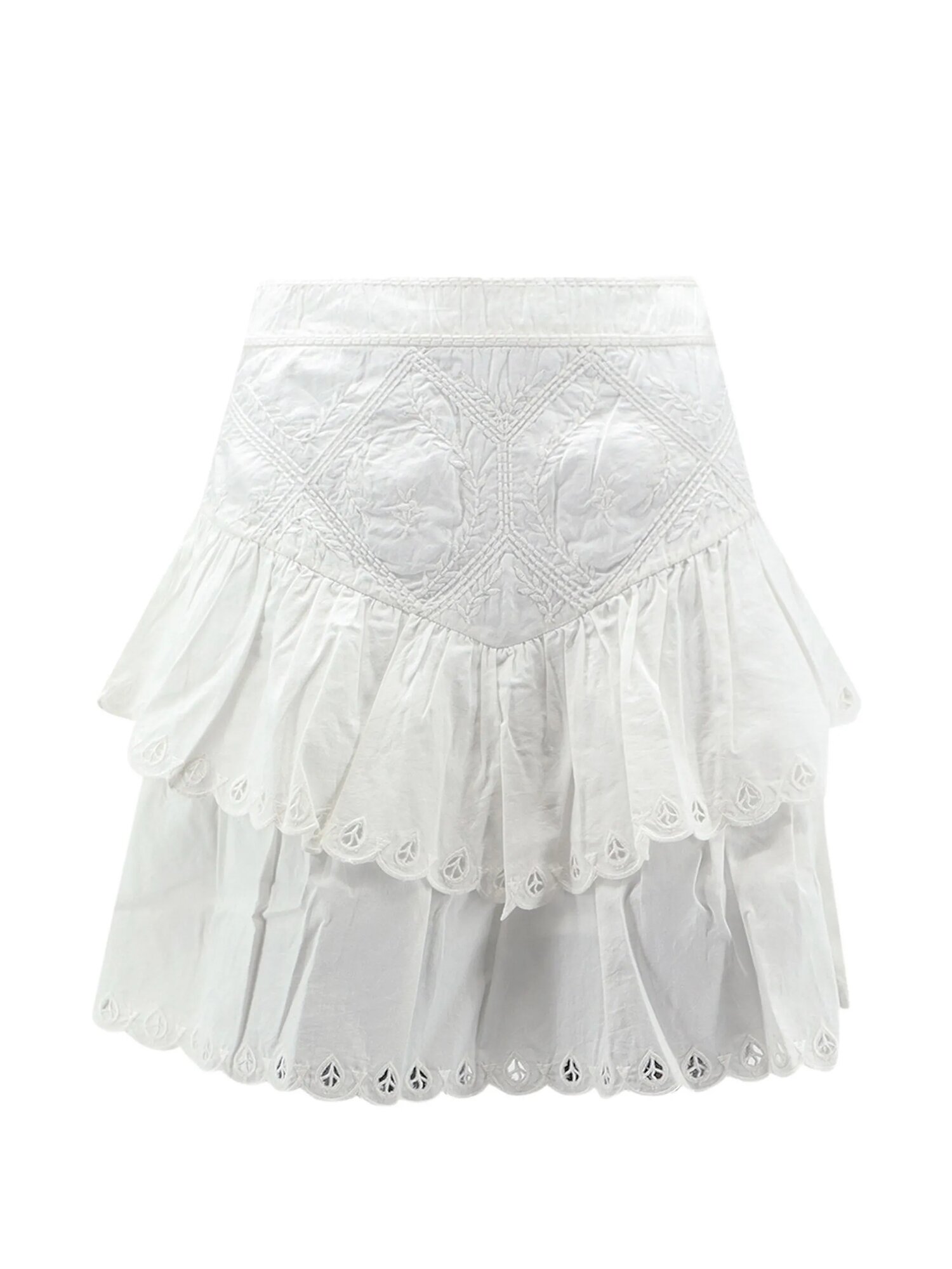 Юбка Sovena embroidered ruffled skirt
