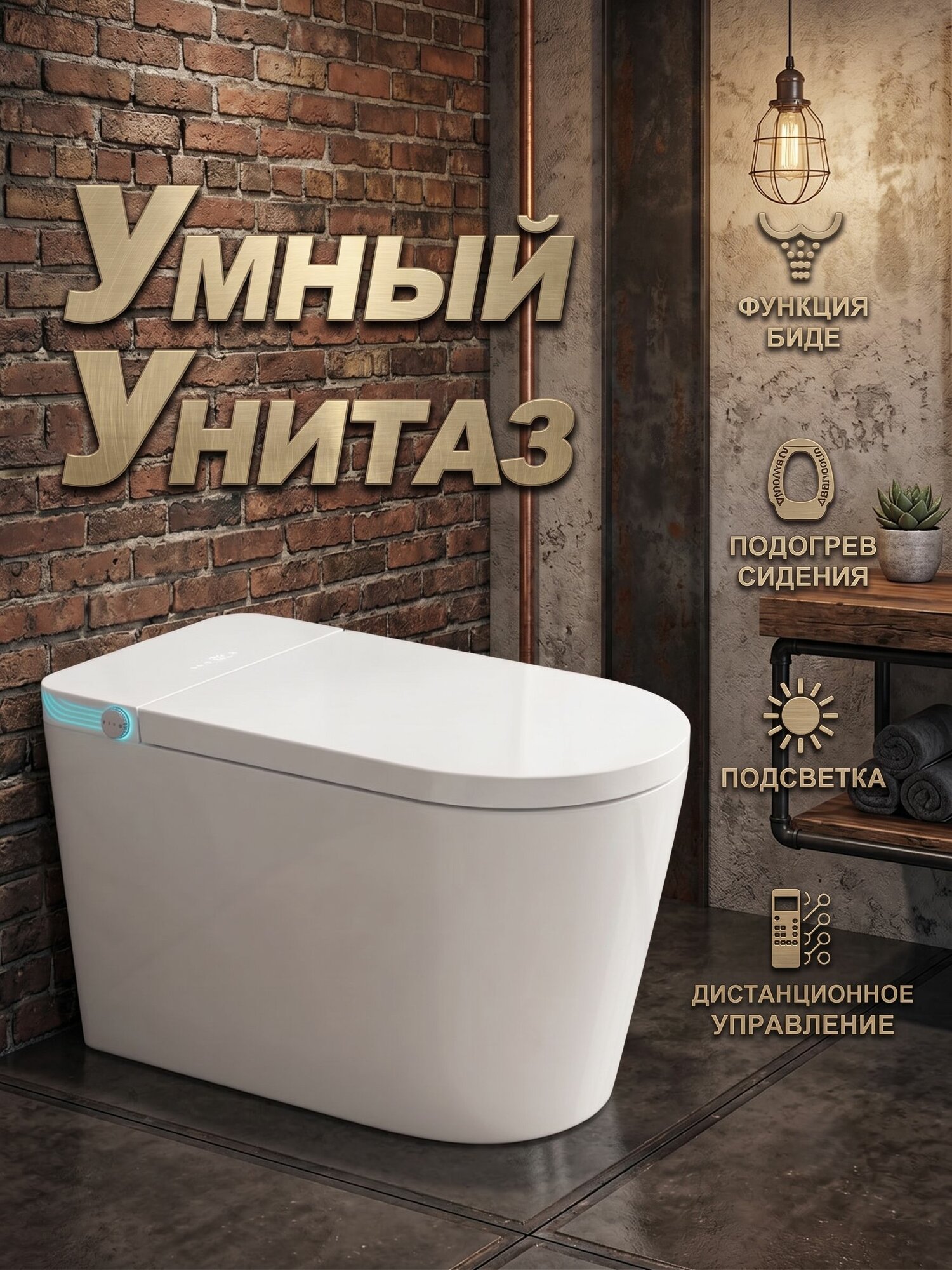 Умный унитаз смарт с подогревом