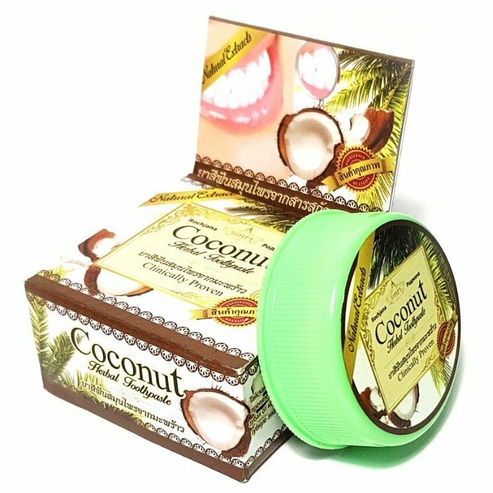 COCONUT Herbal Toothpaste, Rochjana (Зубная паста с экстрактом кокоса), 30 г.