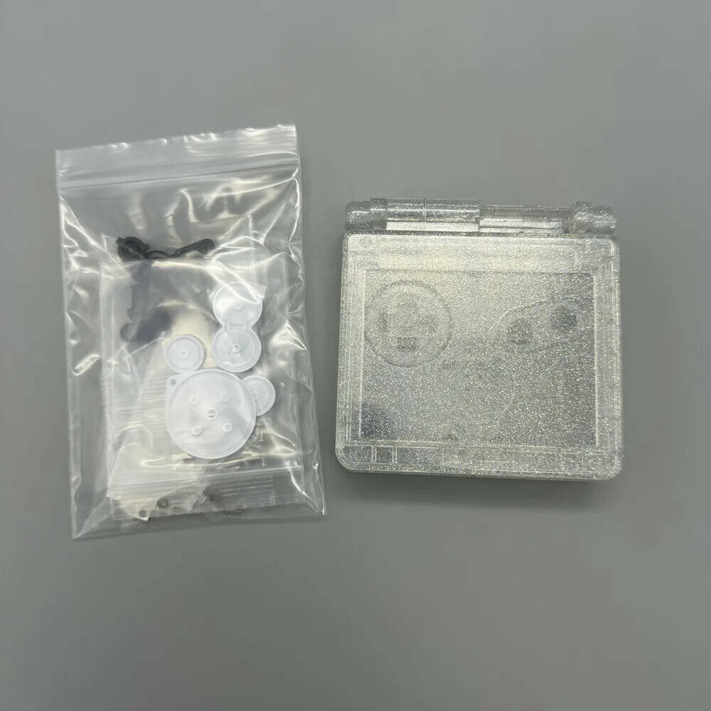 Прозрачный корпус для замены консоли Gameboy Advance SP GBA SP, запчасти для ремонта приставки, Gameboy Advance SP, Блестящий,
