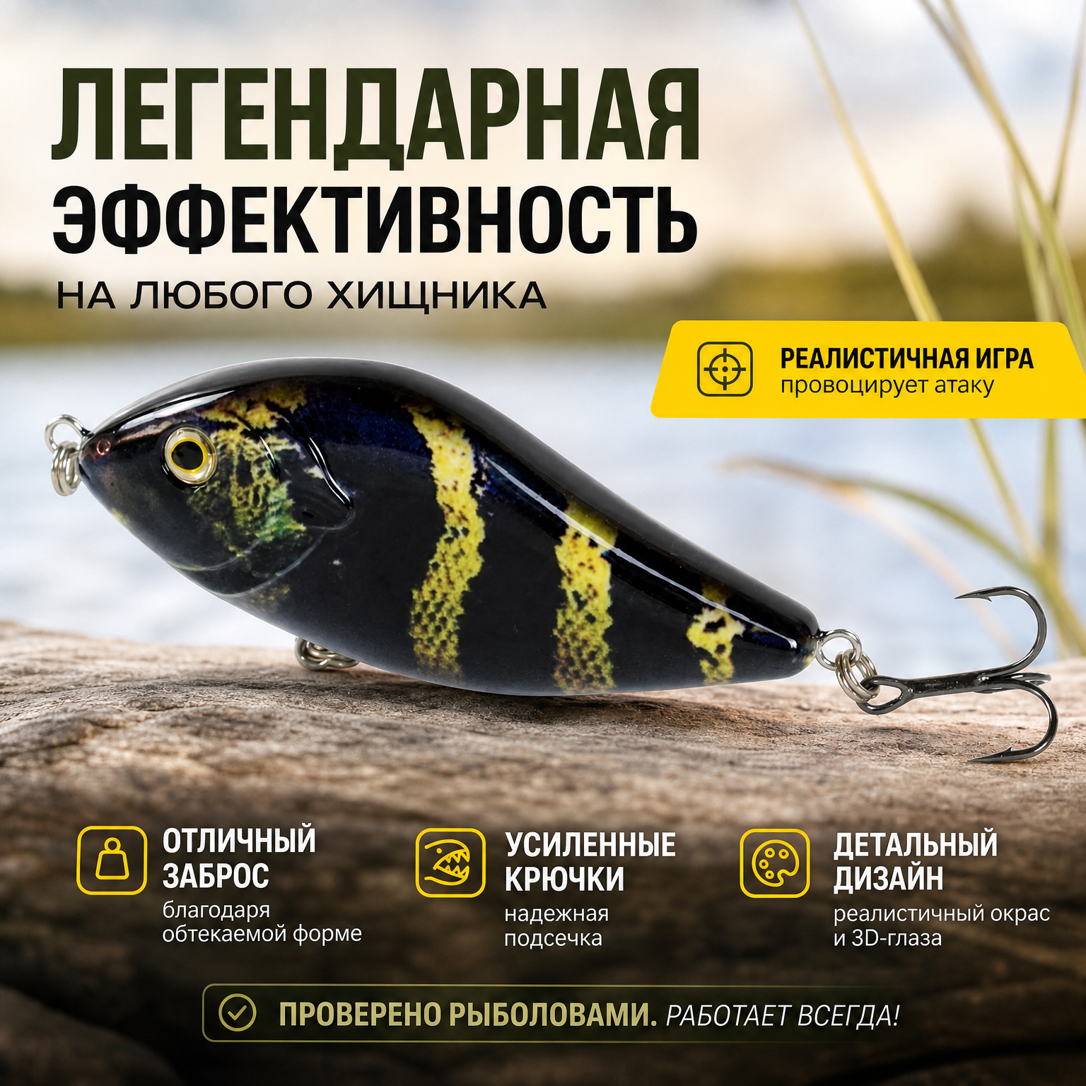 Джеркбейт на щуку, тонущая приманка, 12 см, 50 г (Цвет товара: jkb120-05&12cm 50g; Длина: 120 мм)