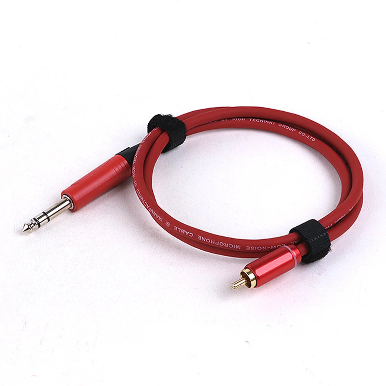 Аудиокабель RCA-Jack 6.35 мм GuerGuo Red-TRS-RCA, 1.5M