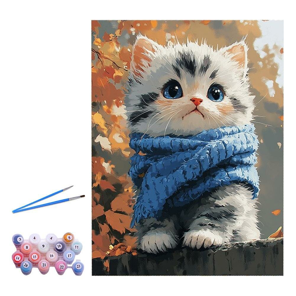 DIY Картина по номерам Кошечка 15х20/без рамки/Набор для цифровой живописи