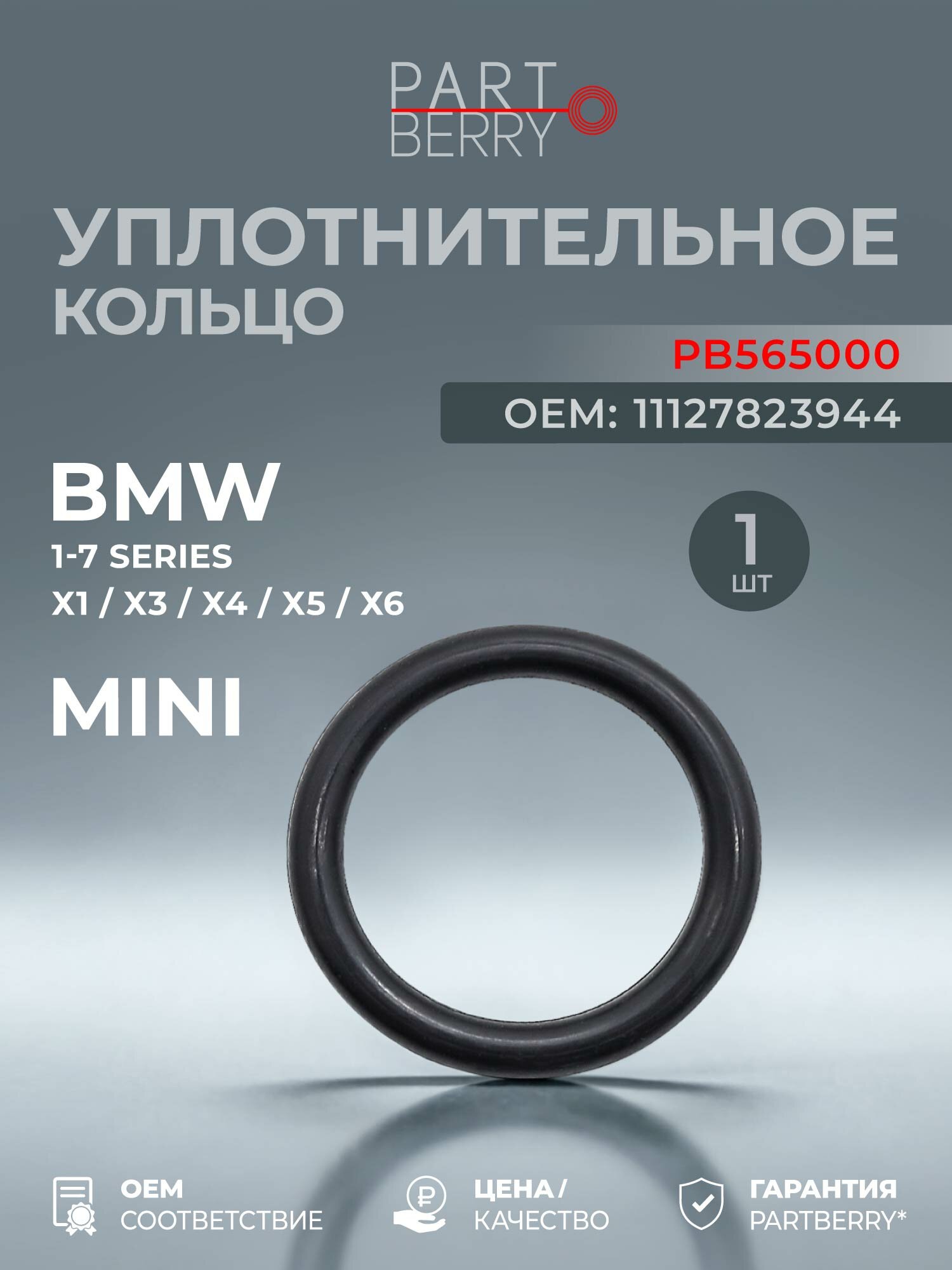 Кольцо уплотнительное 20x2,5 PARTBERRY PB565000 для BMW 11127823944, BMW 11127806691