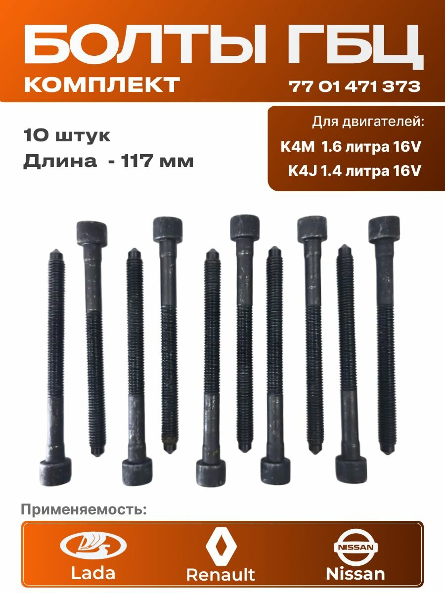 Болты крепления ГБЦ м10 х 117м 77 01 471 373