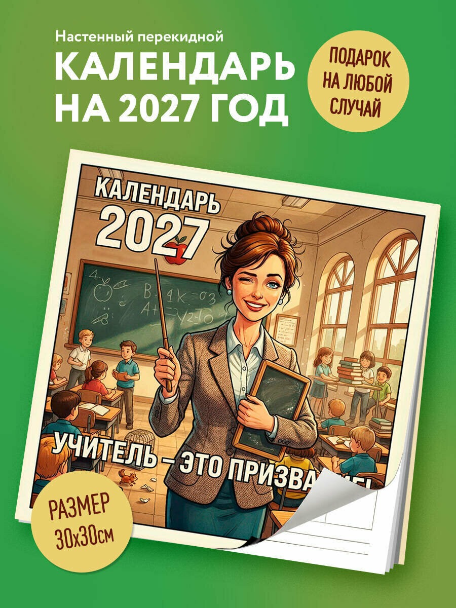 Учитель - это призвание! Календарь настенный на 2027 год (300х300 мм)
