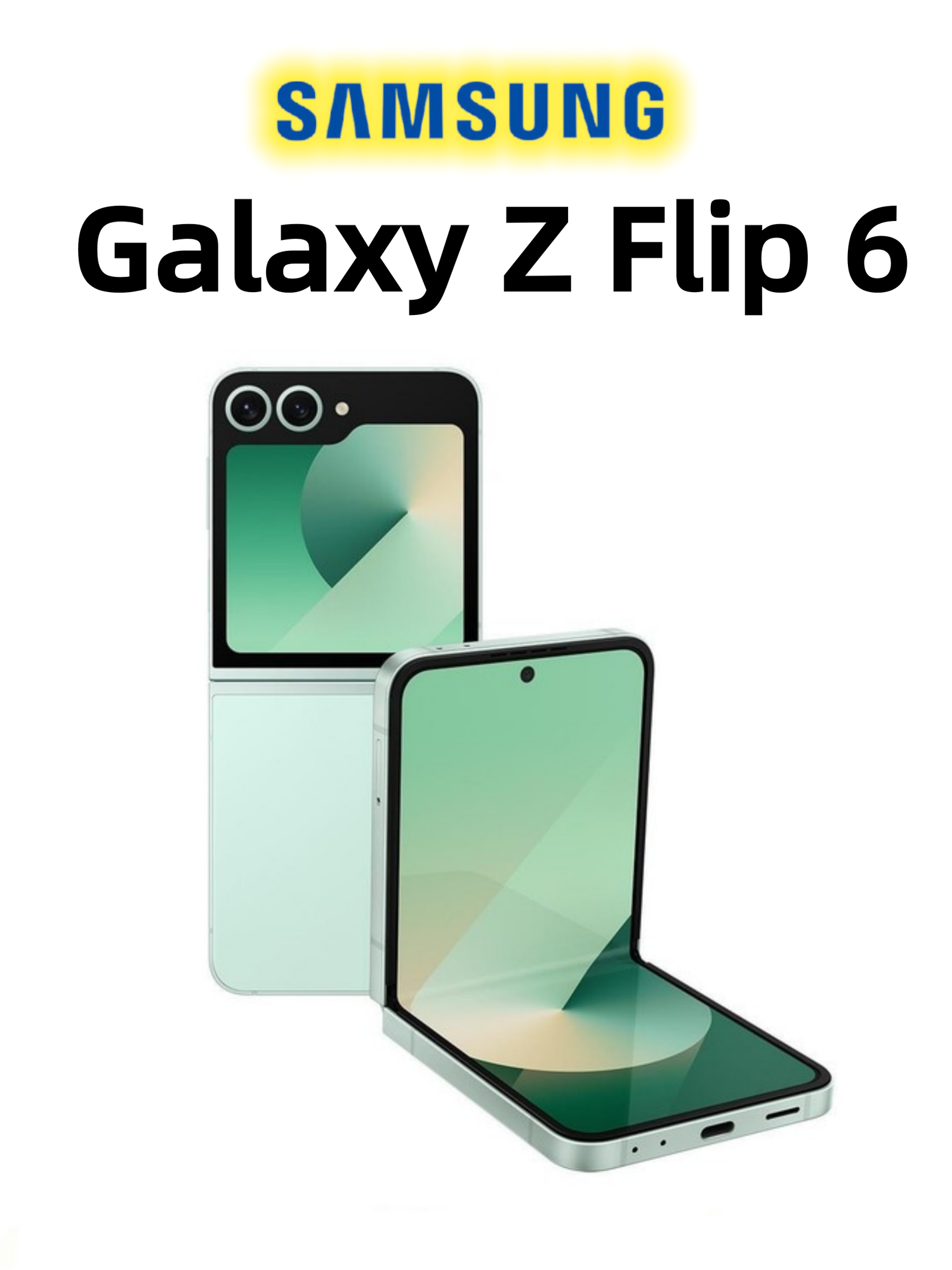 Смартфон Samsung Galaxy Z Flip6 12/256 ГБ, nano SIM + eSIM,100% Поддержка русского языка совершенно новый зеленый