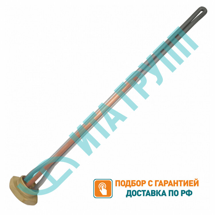 ТЭН для чугунной батареи отопления (радиатора) 2,5 кВт, нерж, D42, G1 1/4", L438мм, 220V, итатэн, 24070
