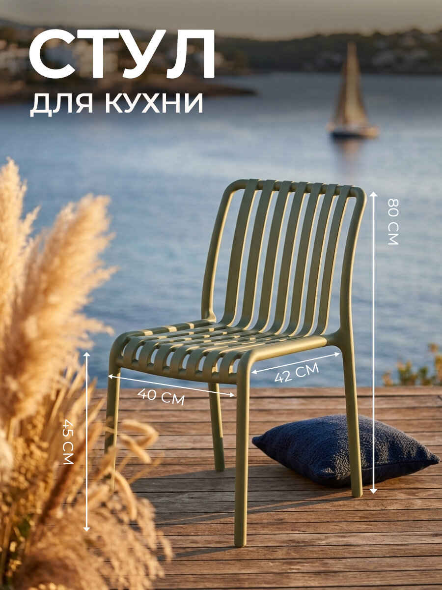 ЦМ Стул для кухни, С - 96, мятный, пластиковый, для улицы, школы и офиса