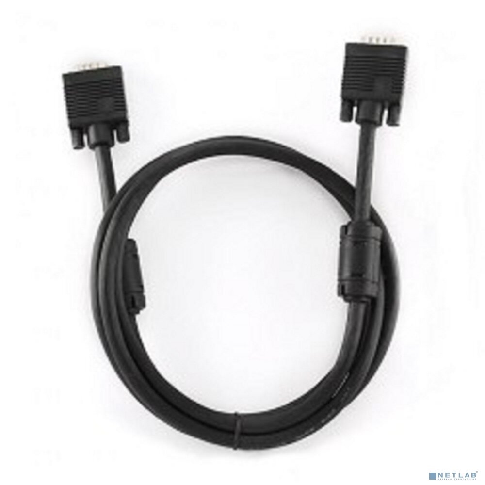 Gembird/Cablexpert CC-PPVGA-6B, Кабель VGA Premium,15M/15M, 1.8м, тройн. экран, феррит. кольца, чёрный, пакет