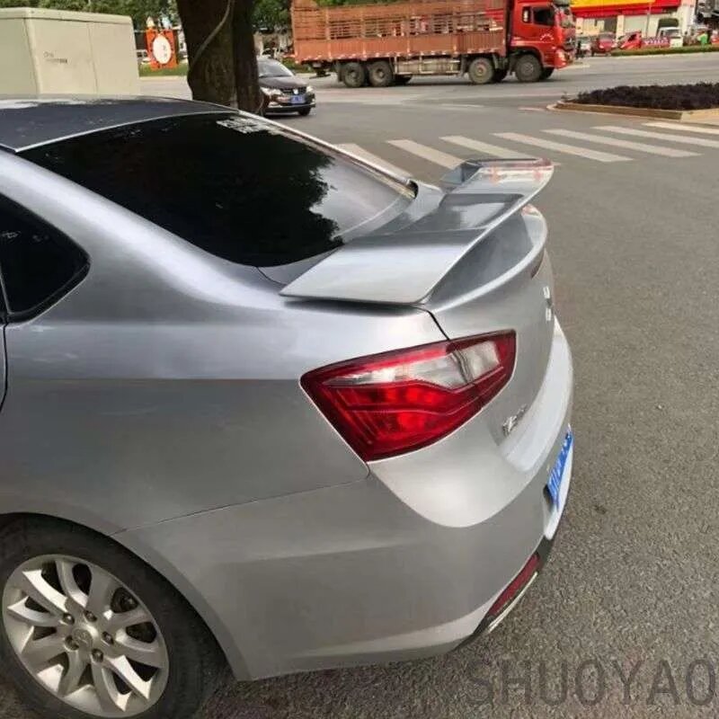 Спойлер для Mitsubishi Lancer 10 серебристый пластиковый, установка сзади на багажник, Китай