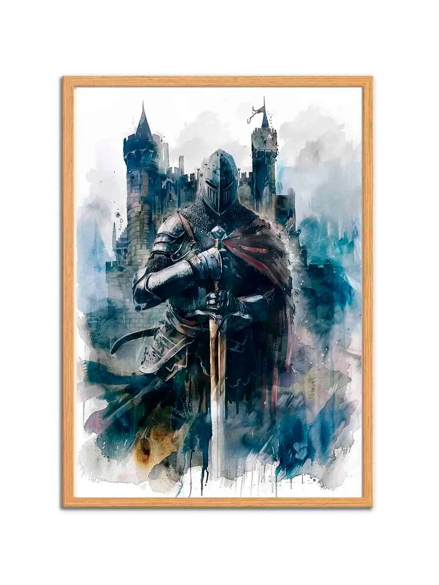 Ворон-птица-рыцарь 1, Плакат 30x42см