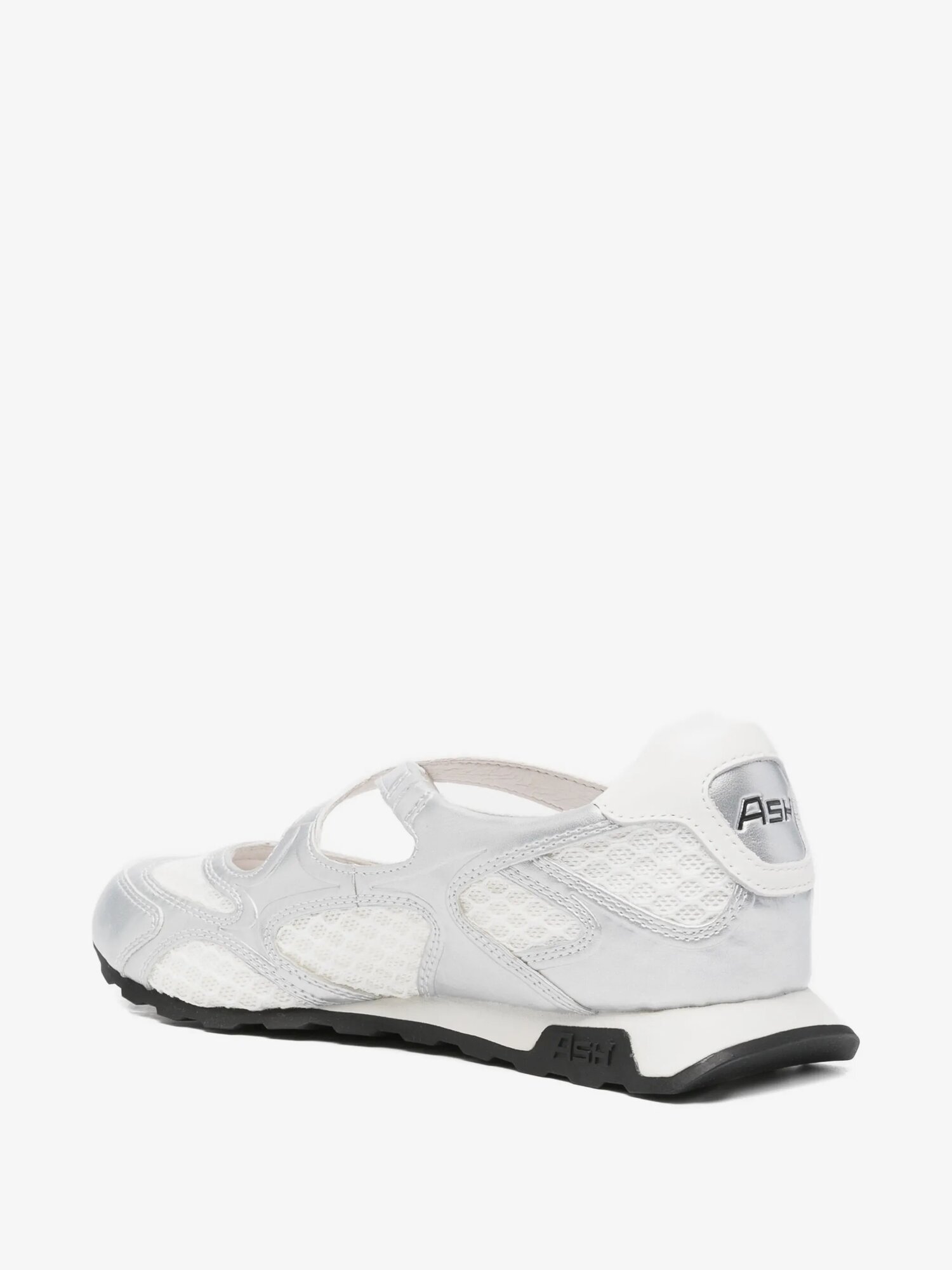 Кроссовки ASH Mesh-panelled crossover-strap sneakers, размер 38, серебристый/красный — фото 1