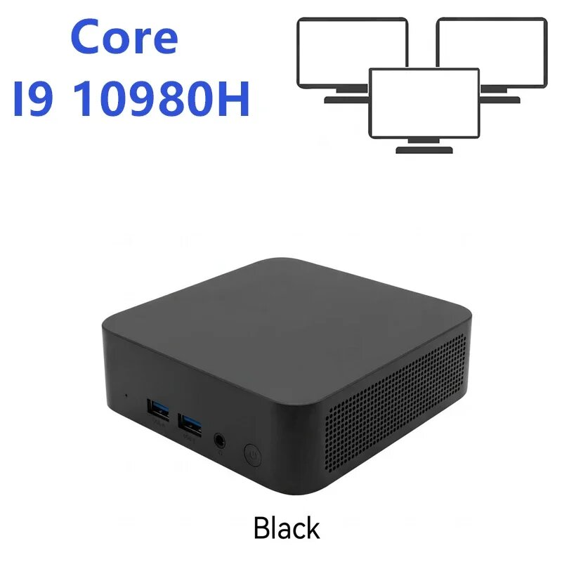 Мини-ПК Intel I9 10980HK, 16 ГБ ОЗУ + 2 ТБ, Высокоскоростной, Два Черный, 16GB 2048GB, I9-black